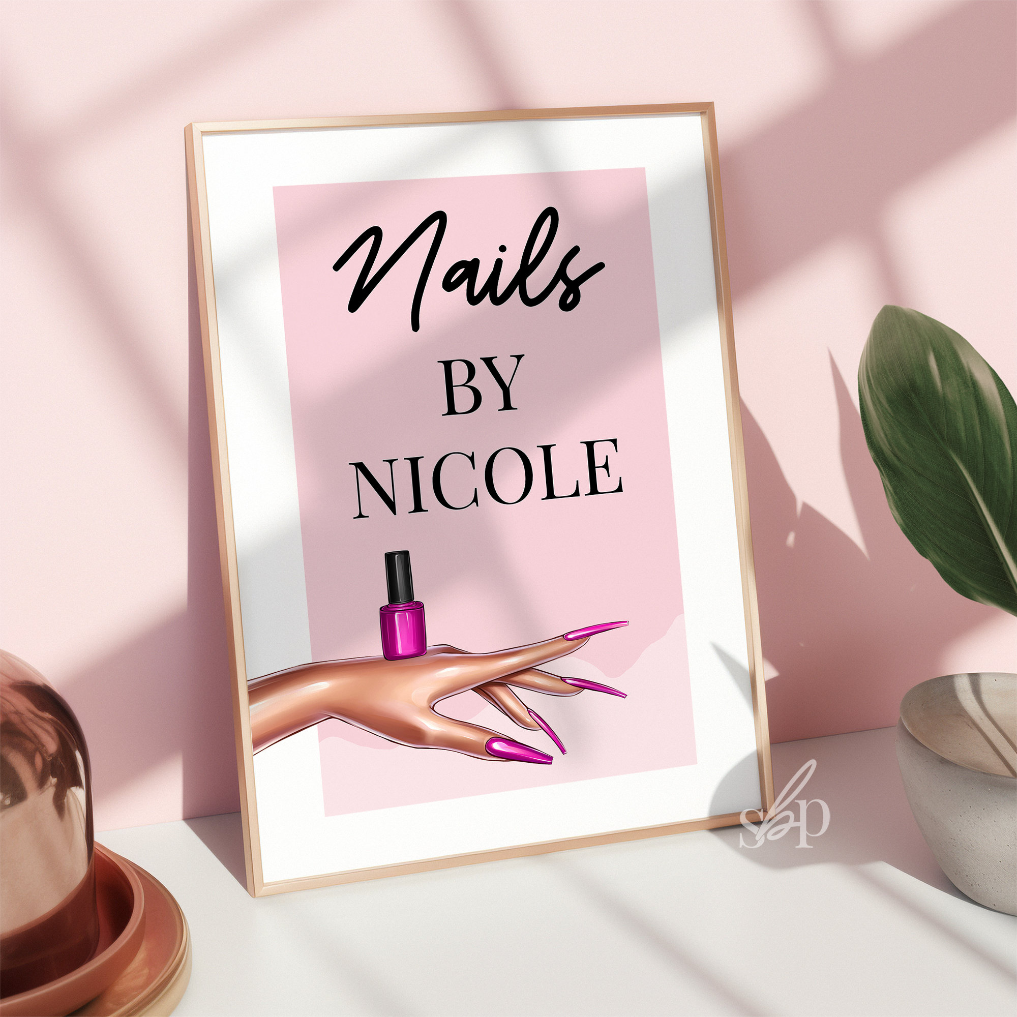 Nail Salon Decor, Nail Room Decor, Manicure Print, Nail Tech Name Sign ...