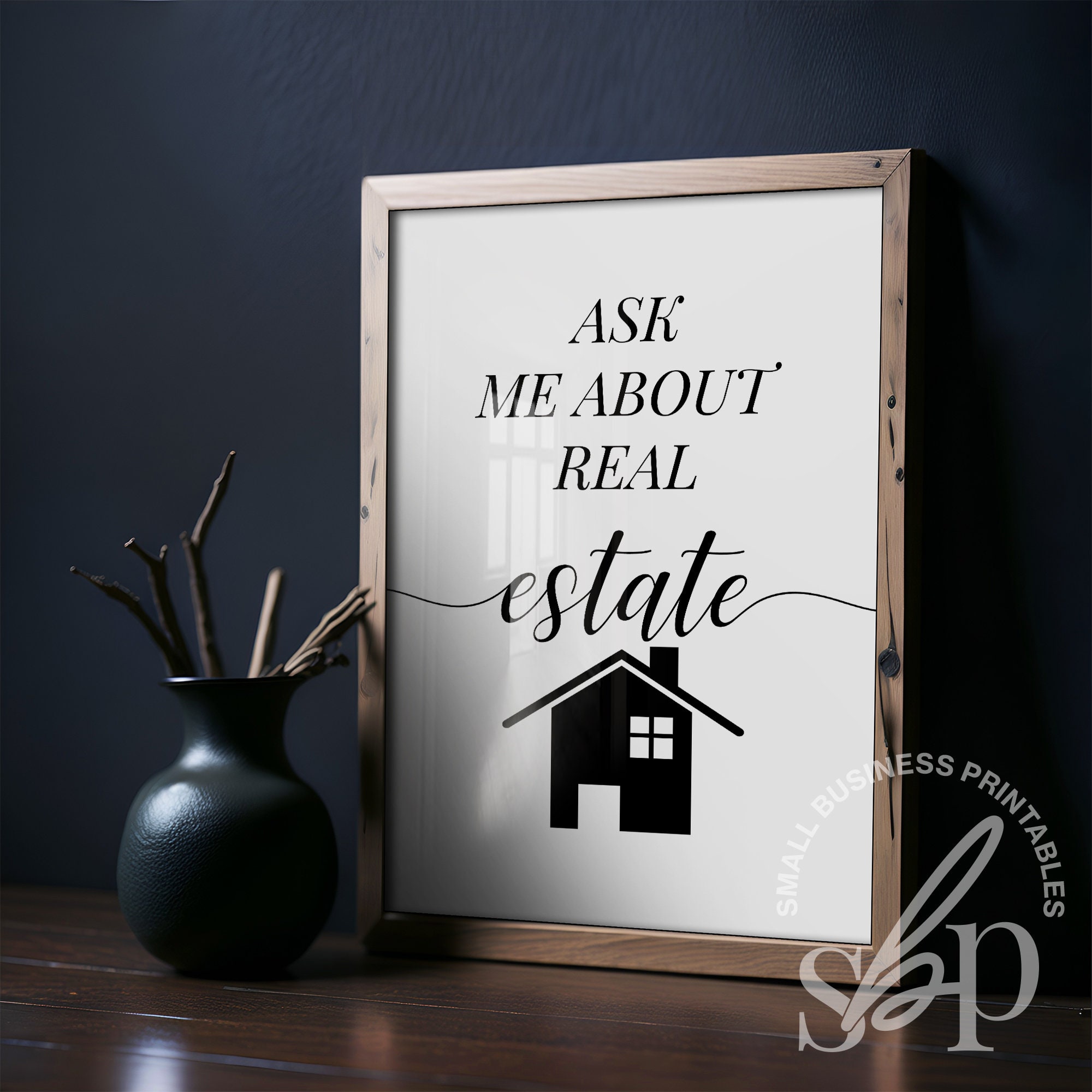 Real Estate Wall Art, Real Estate Signs, Ask Me About Real Estate, Real ...
