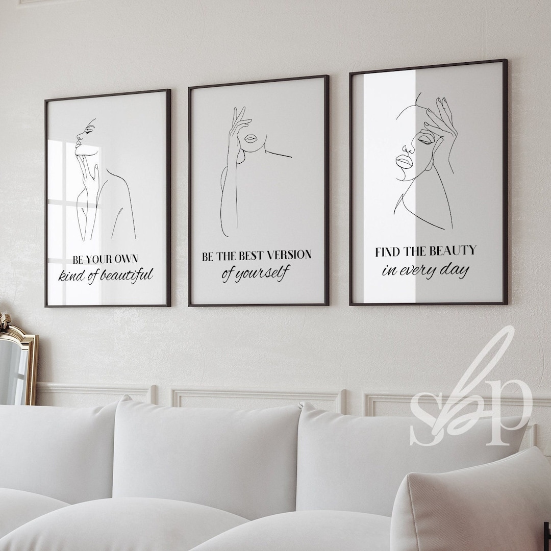 Set of 3 Beauty Quotes, Beauty Room Decor, Beauty Salon Wall Art ...