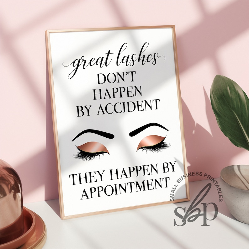 Lash Appointment Print, Eyelashes Wall Art, Eyelashes Quotes, Book Now ...