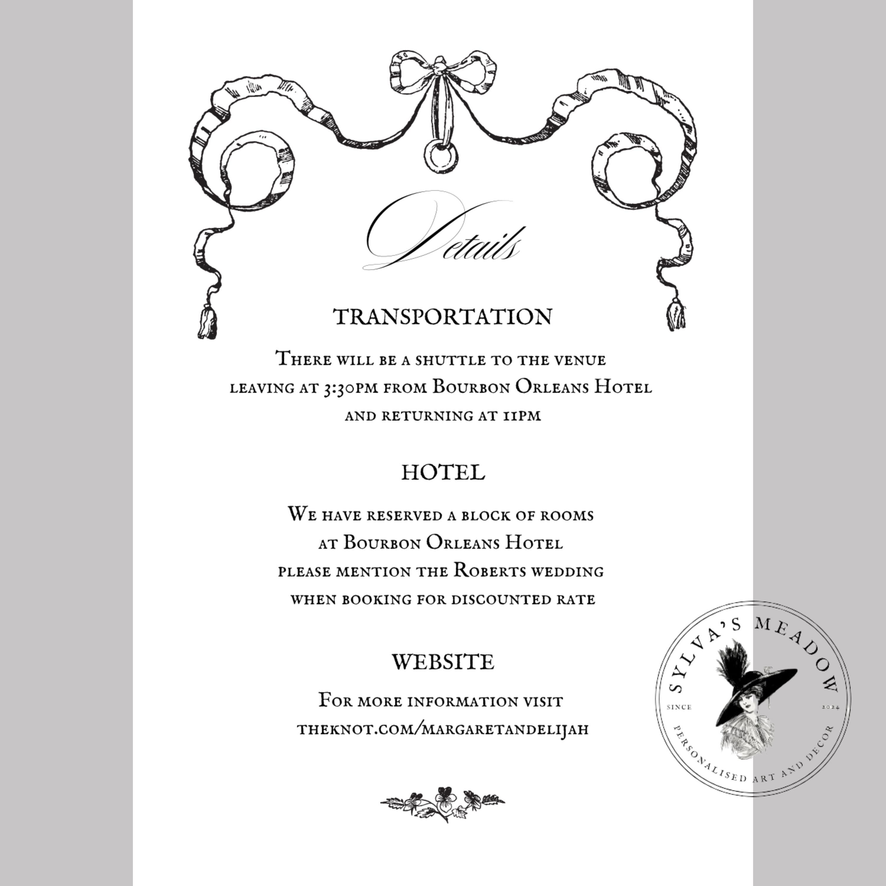 Antique Wedding Invitation Template Customizable Printable Victorian ...