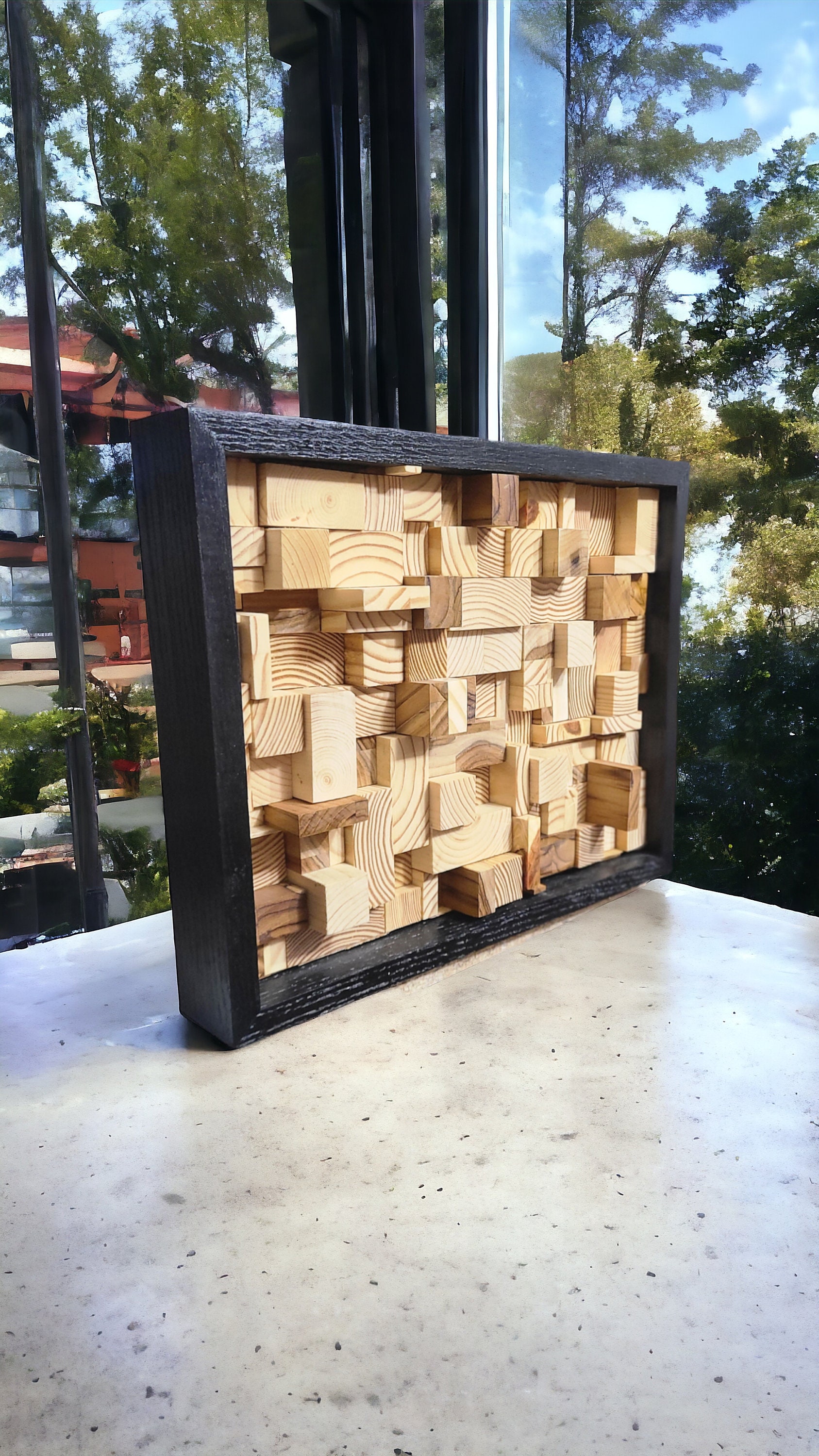 Geometric 3D End Grain Wall Art - Etsy