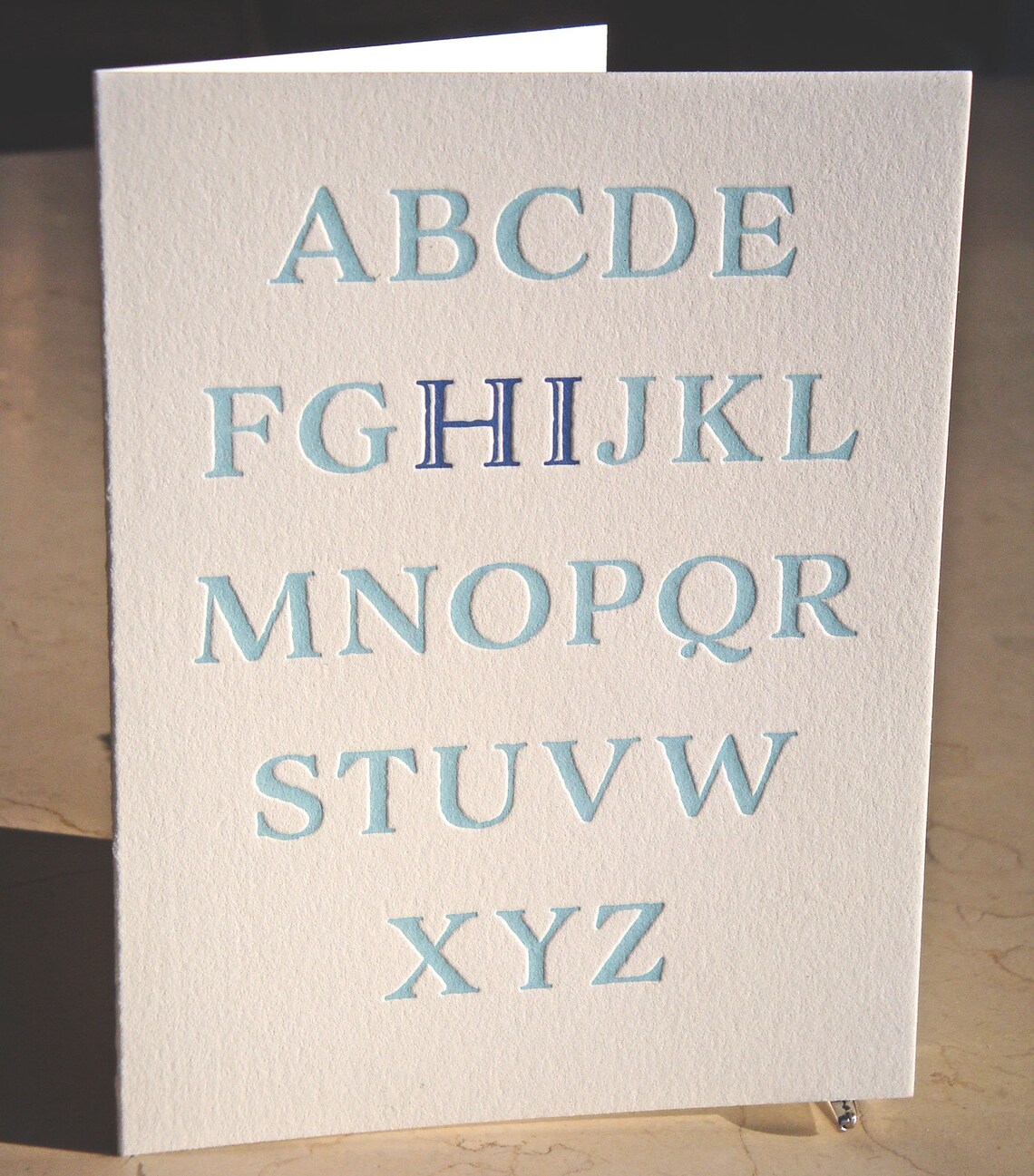 ABC hi Card Letterpress Folded Note Card FREE | Etsy