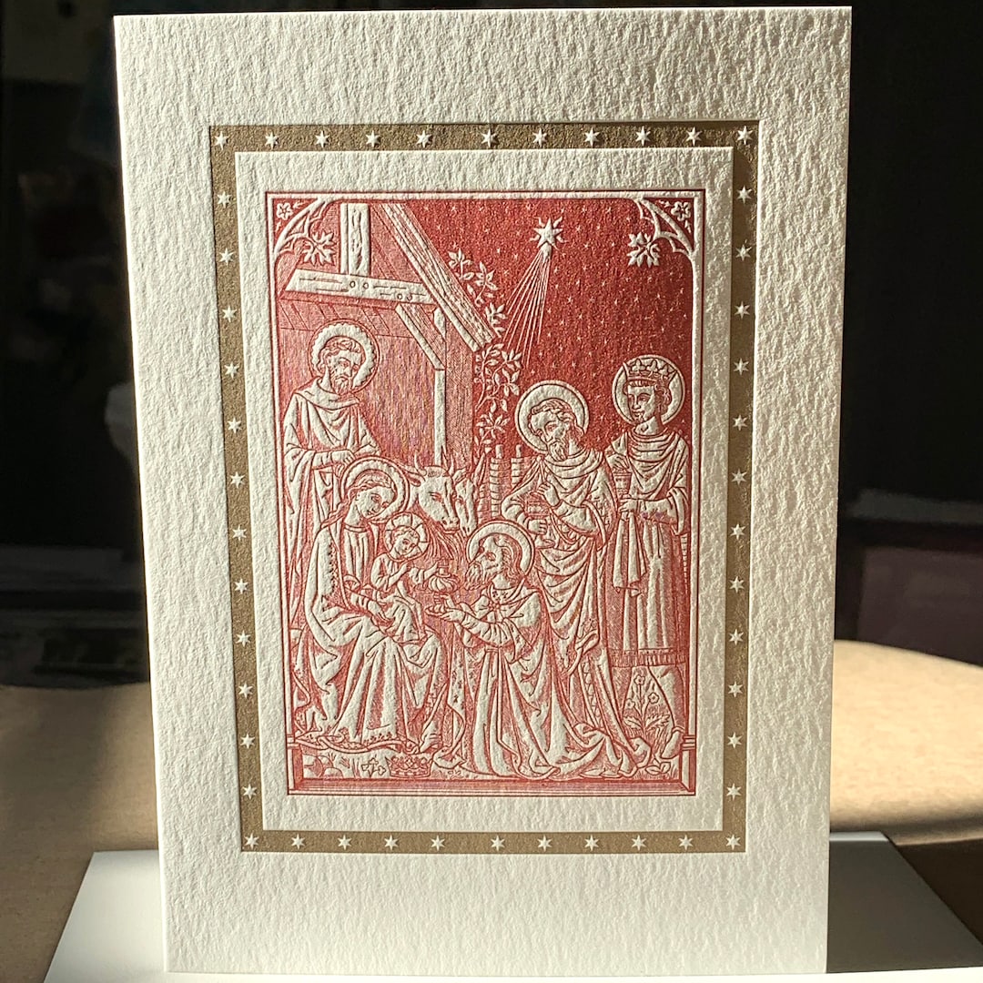 Letterpress Christmas Cards: the Three Kings Bearing Gifts, 19th ...