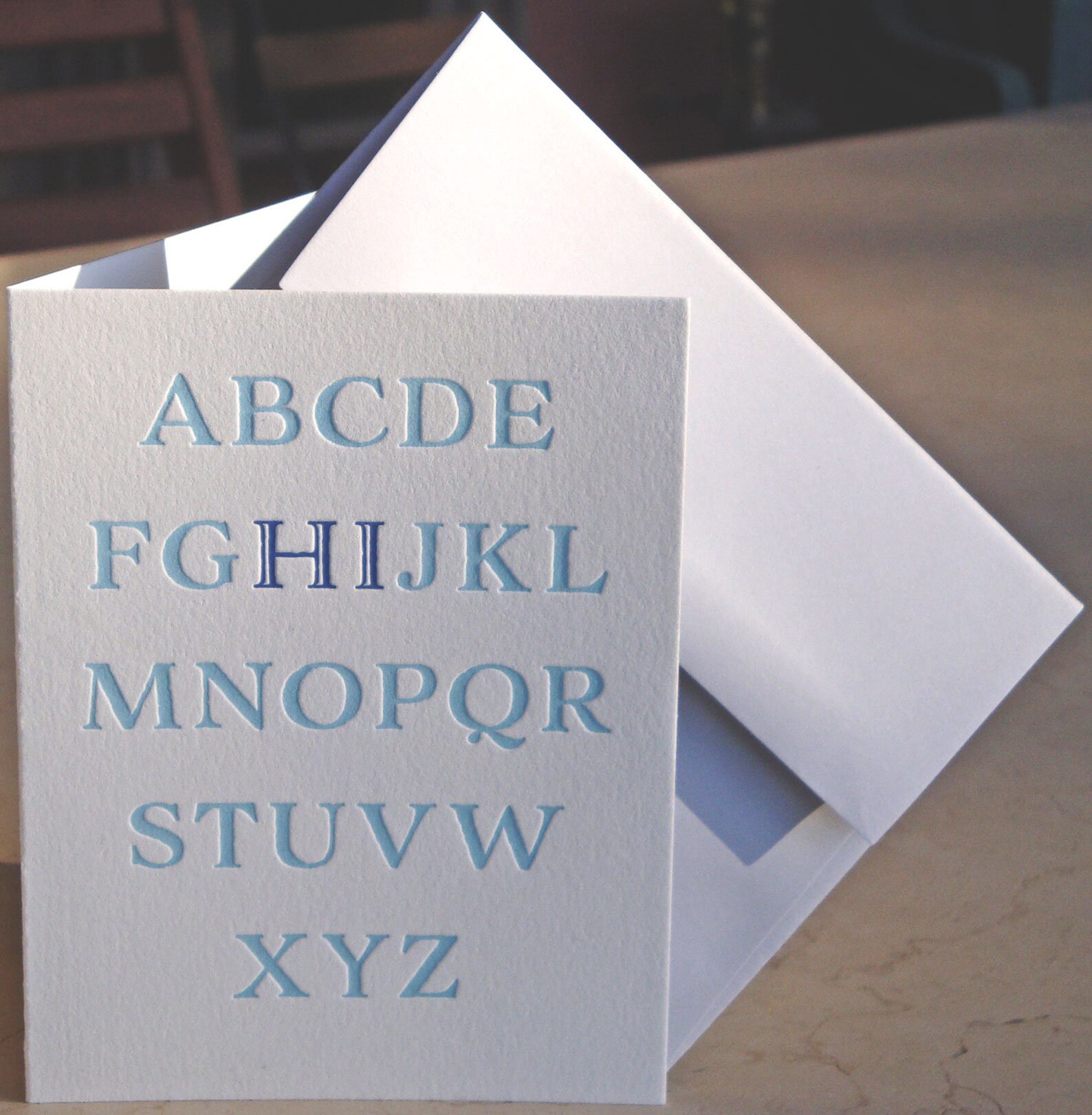 ABC hi Card Letterpress Folded Note Card FREE | Etsy
