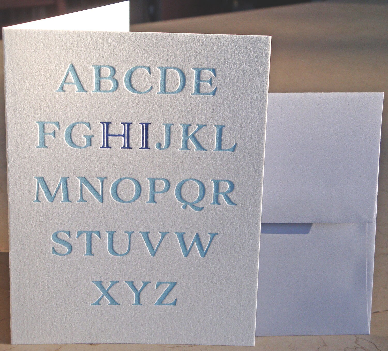 ABC hi Card Letterpress Folded Note Card FREE | Etsy
