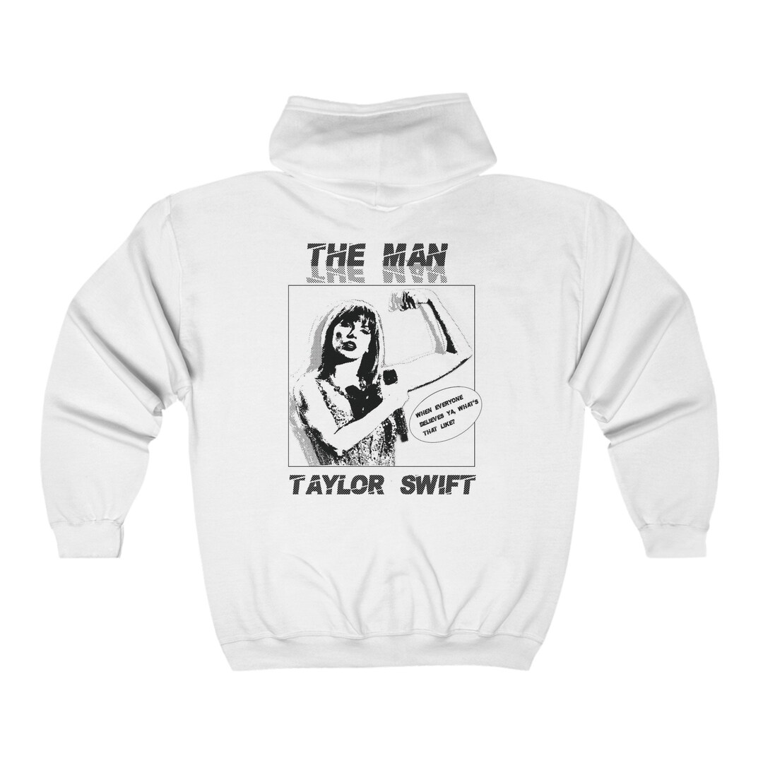 Taylor Swift the Man White Zip up Hoodie, Taylor S Apparel for Swifties ...