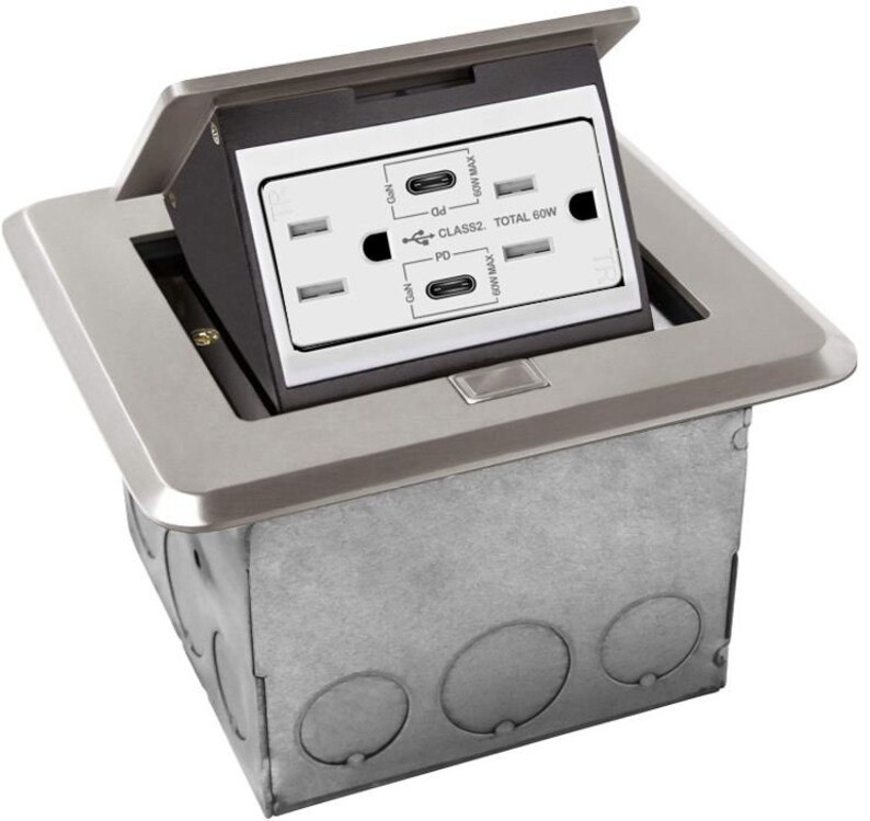 Soft Pop-up Square Counter Top Kit With 60W Power Delivery USB Type-c ...