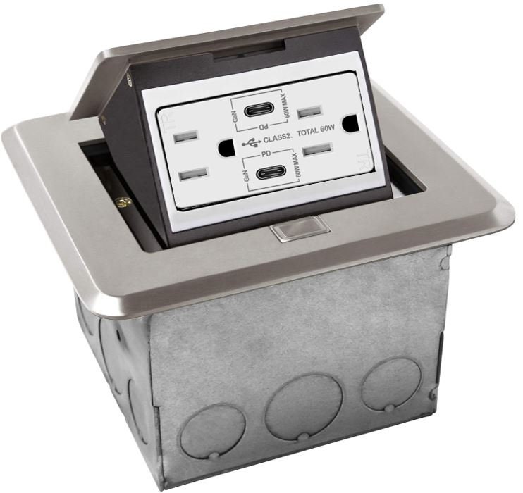 Soft Pop-up Square Counter Top Kit With 60W Power Delivery USB Type-c ...