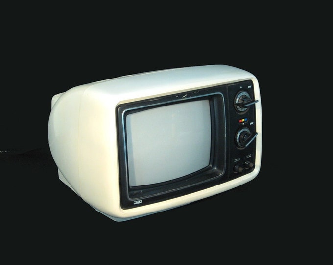 Vintage Television - Mod White T.V. - Etsy
