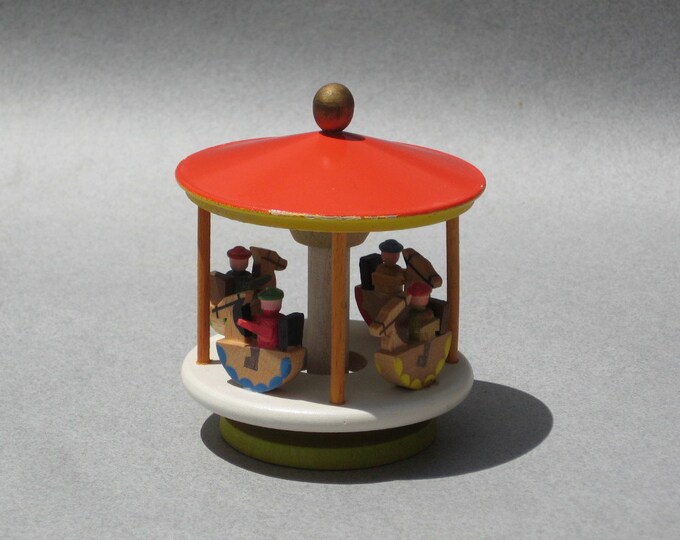 Erzgebirge Wood Toy Carousel East Germany Miniature Merry Go Round - Etsy