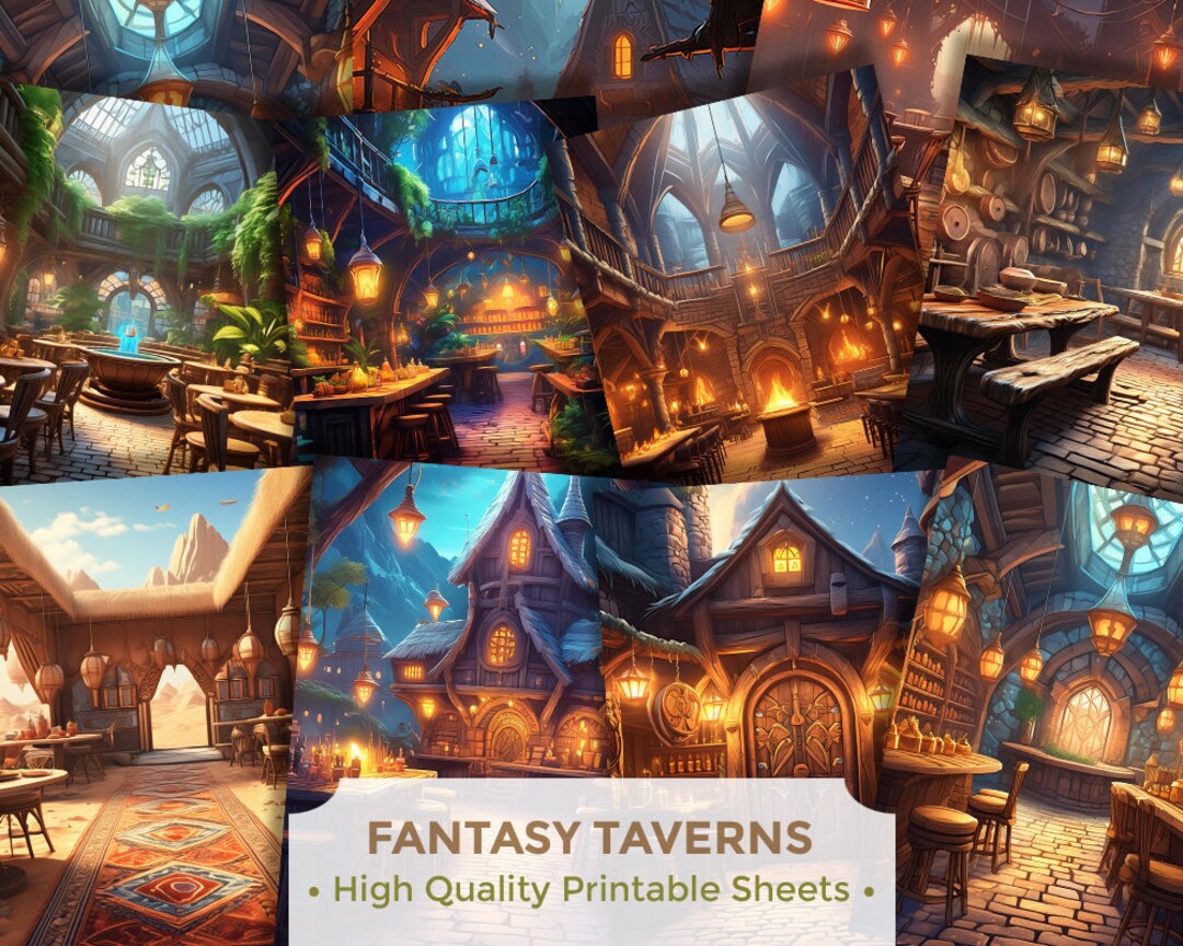 Fantasy Taverns, Printable, Junk Journal, Scrapbook, Craft, Paper, Card ...