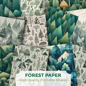 Forest Paper, Nature, Printable, Junk Journal, Scrapbook, Craft, Paper ...