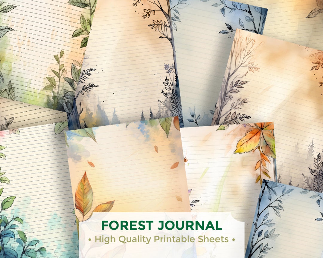 Forest Journal Sheets, Nature, Printable, Junk Journal, Scrapbook ...