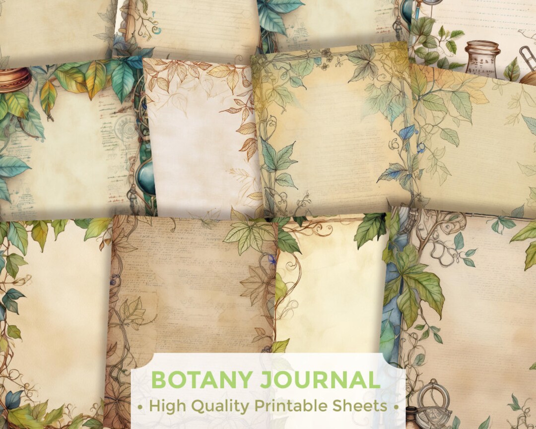 Botany Journal Sheets, Plants, Printable, Junk Journal, Scrapbook ...