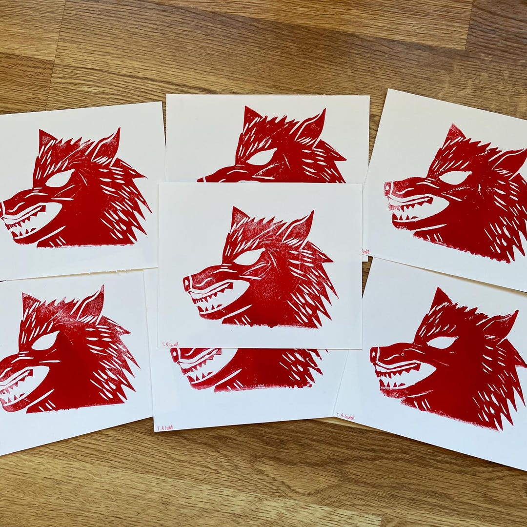 Angry Dog A Linocut Print - Etsy