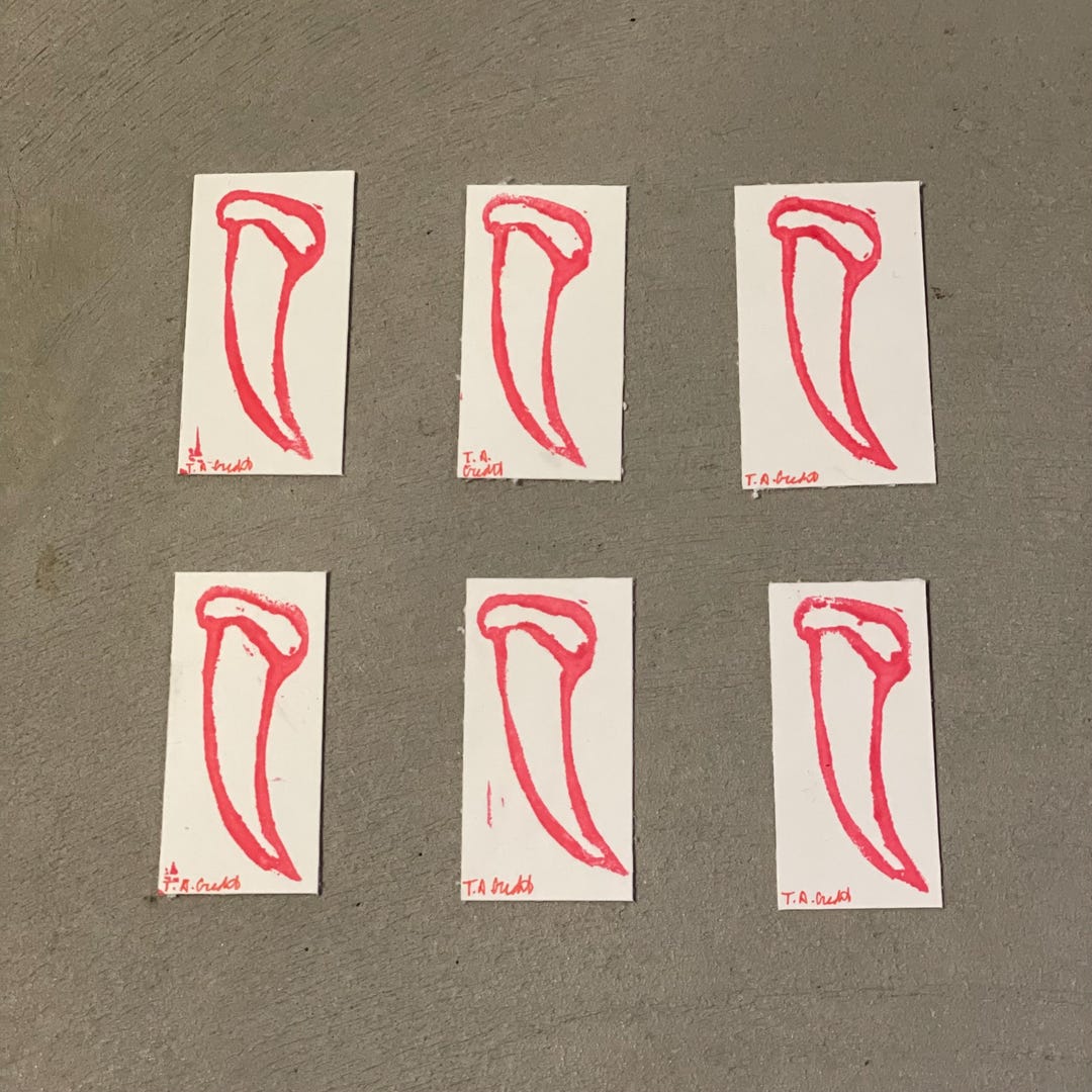 Coyote Claw Mini Linocut Print - Etsy