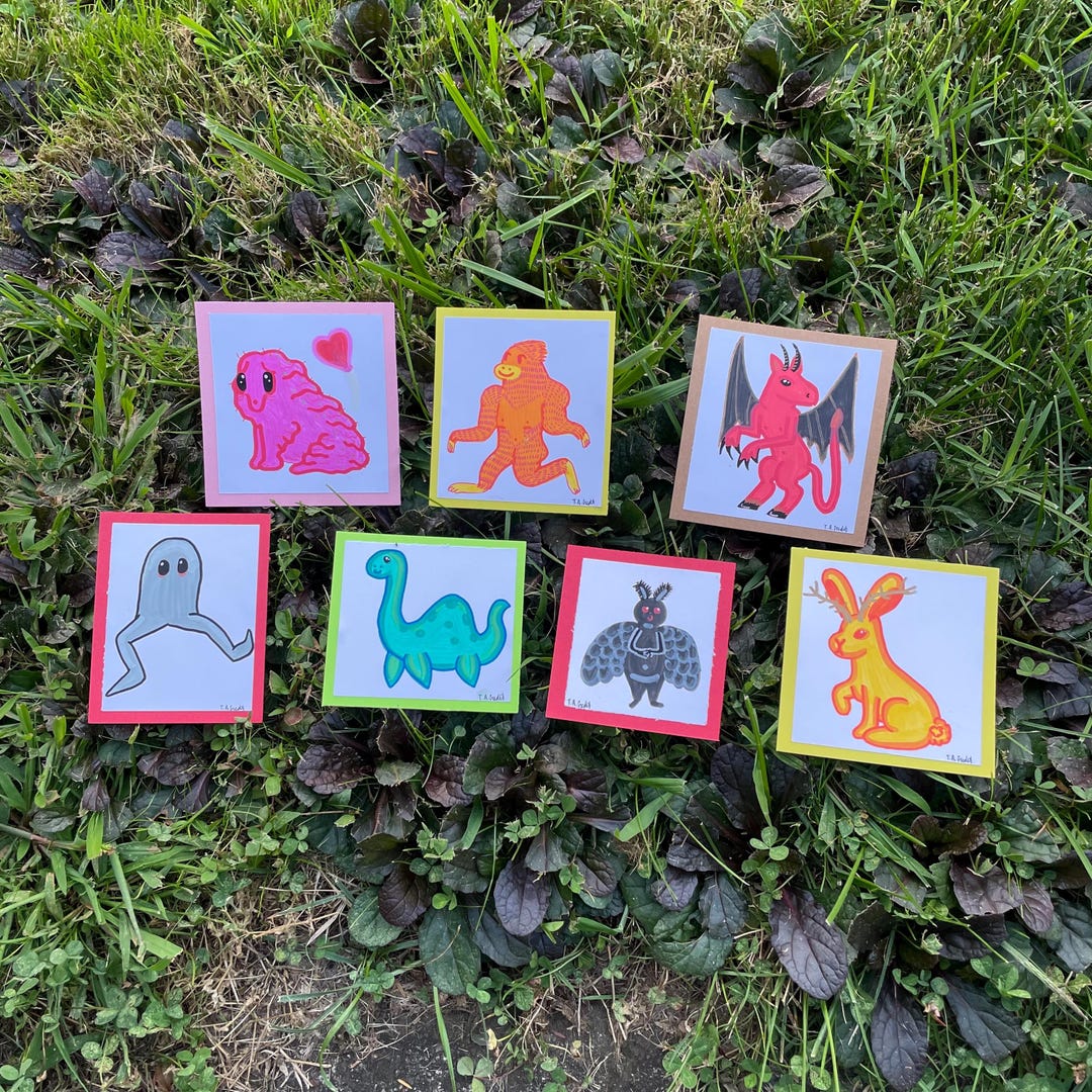 Mini Cryptid Drawings - Squonk, Bigfoot, Jersey Devil, Fresno ...