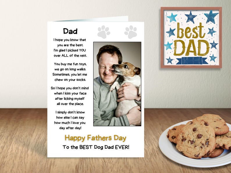 Dog Dad Fathers Day Card, Happy Fathers Day From Dog, Fathers Day ...