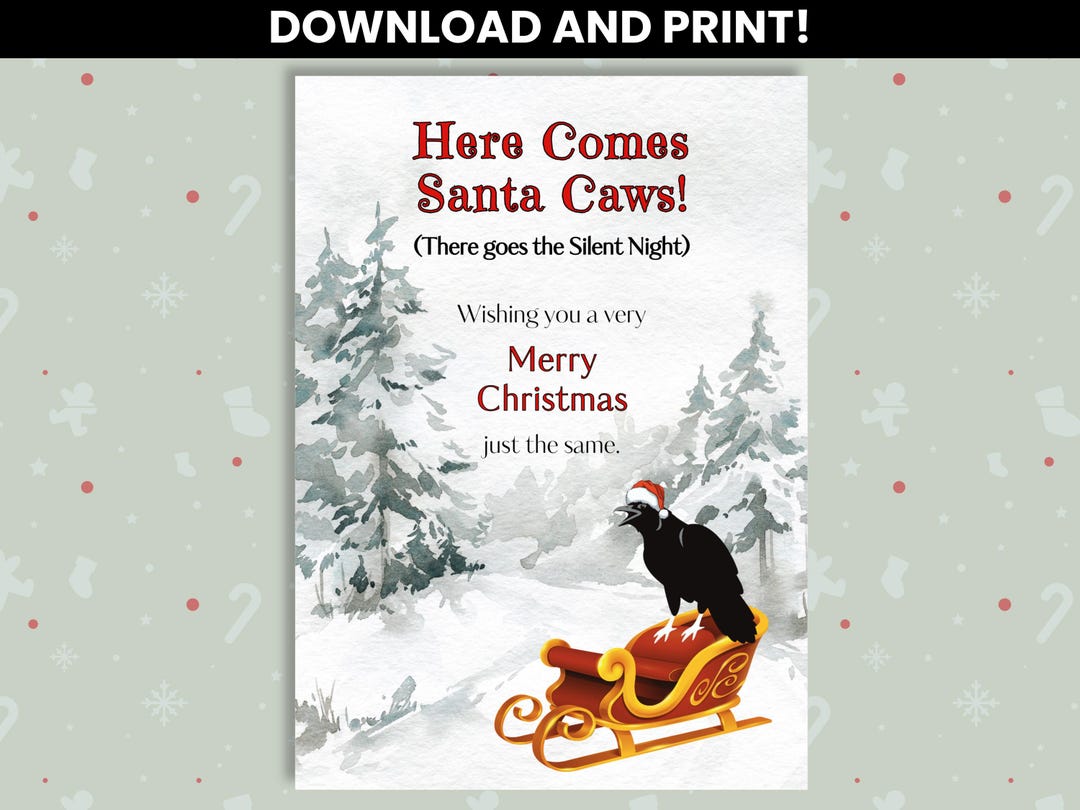 Funny Printable Christmas Card Hilarious Xmas Greeting Unique Christmas ...