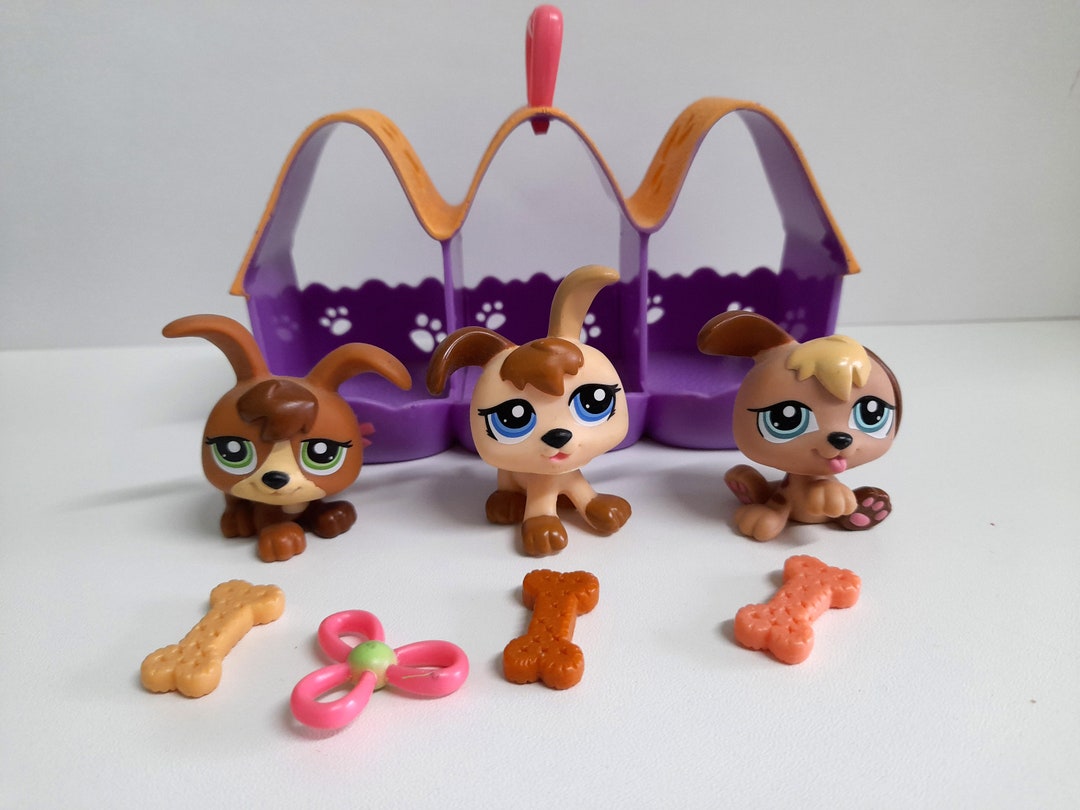 Littlest Pet Shop Triplets Puppy #1338 #1339 #1340 Dogs Petriplets ...