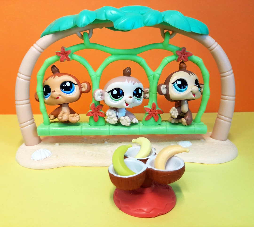 Littlest Pet Shop Triplets Monkeys 1551 1552 1553 Petriplets Hasbro ...
