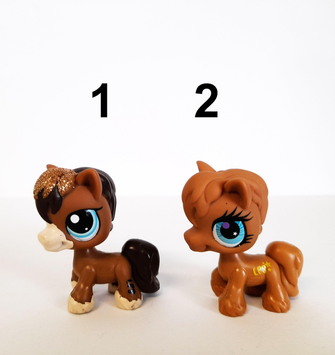 Littlest Pet Shop Farm Animals Horse #2292 #2786 Hasbro Authentic LPS ...