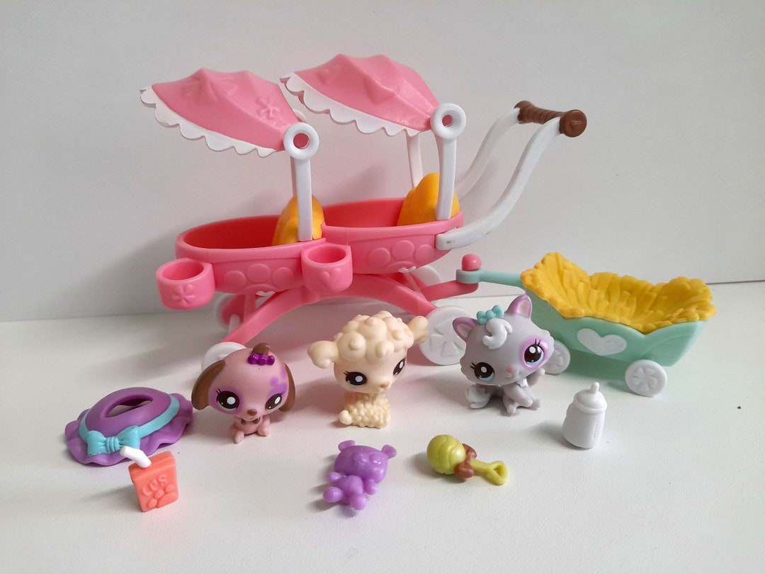 Littlest Pet Shop Cutest Pets Sunny Stroll With Babies Baby Mini LPS ...