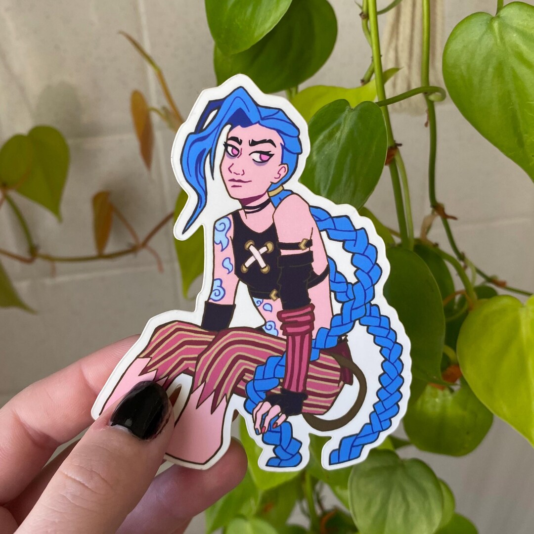 Jinx Vinyl Sticker | Arcane League of Legends Matte Sticker Digital Art ...