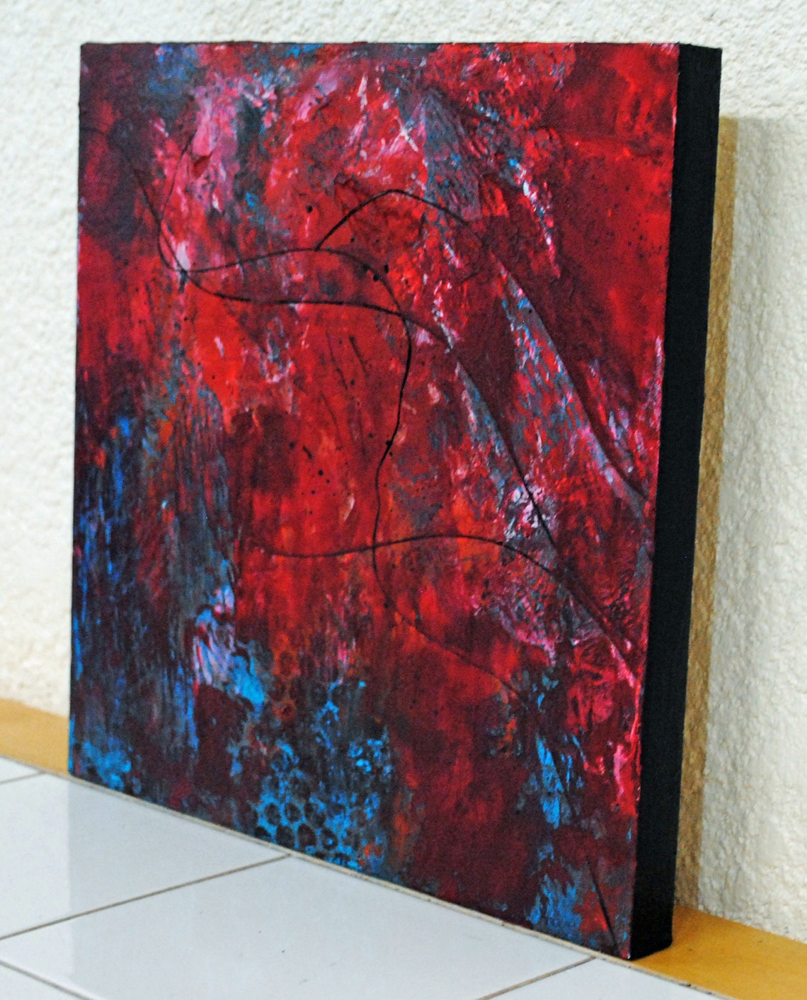 Turquoise Flames - Original Painting - Etsy