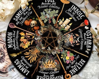Wooden Wheel of the Year: Pagan Calendar, Witchcraft Decor - Etsy