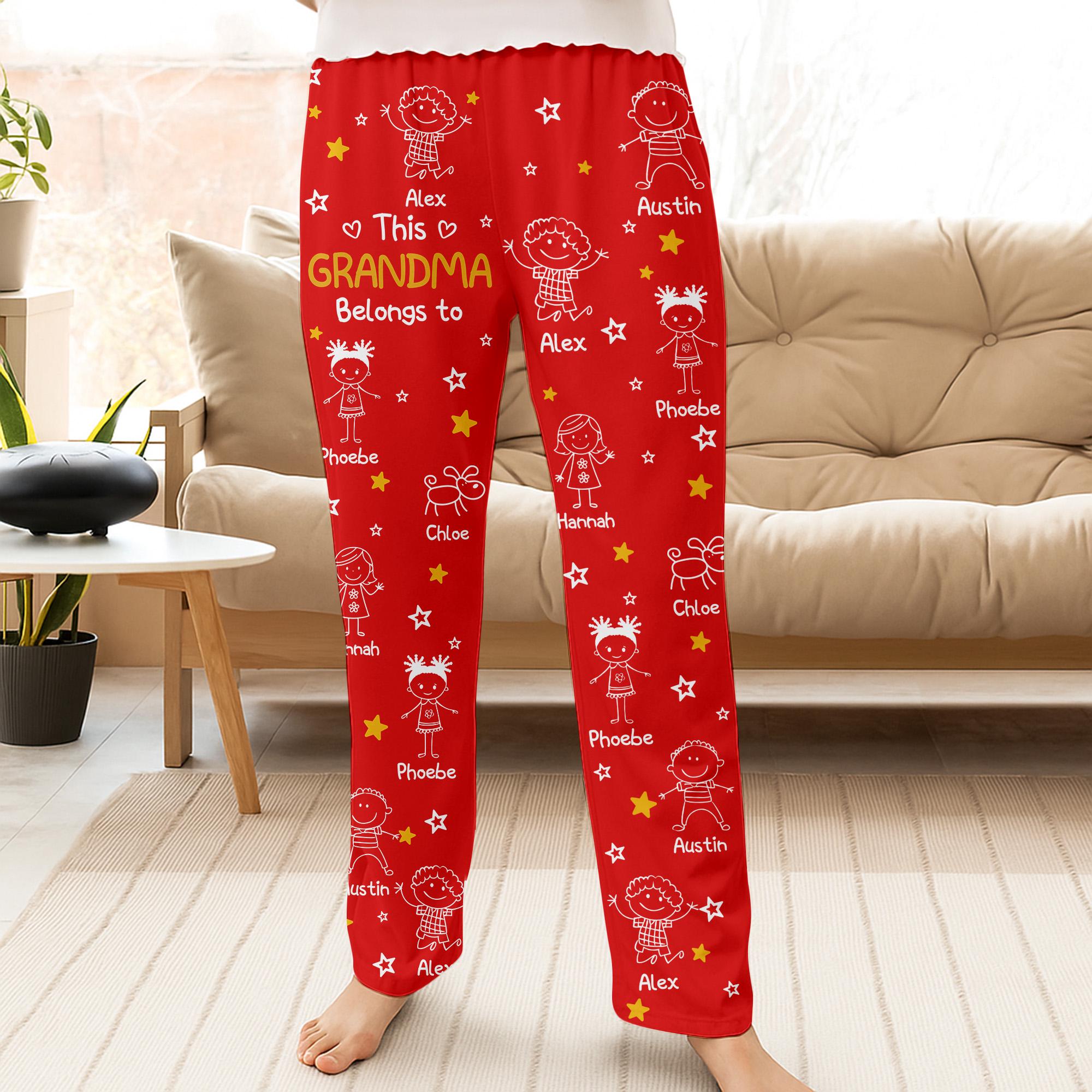 Personalized Grandma Pajama Pants • Custom Grandkids Names, Christmas ...