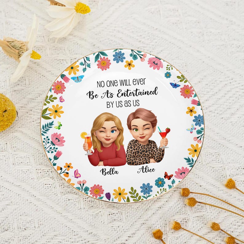 Personalized Friend Ceramic Trinket Dish • Funny Quote, Floral Design ...