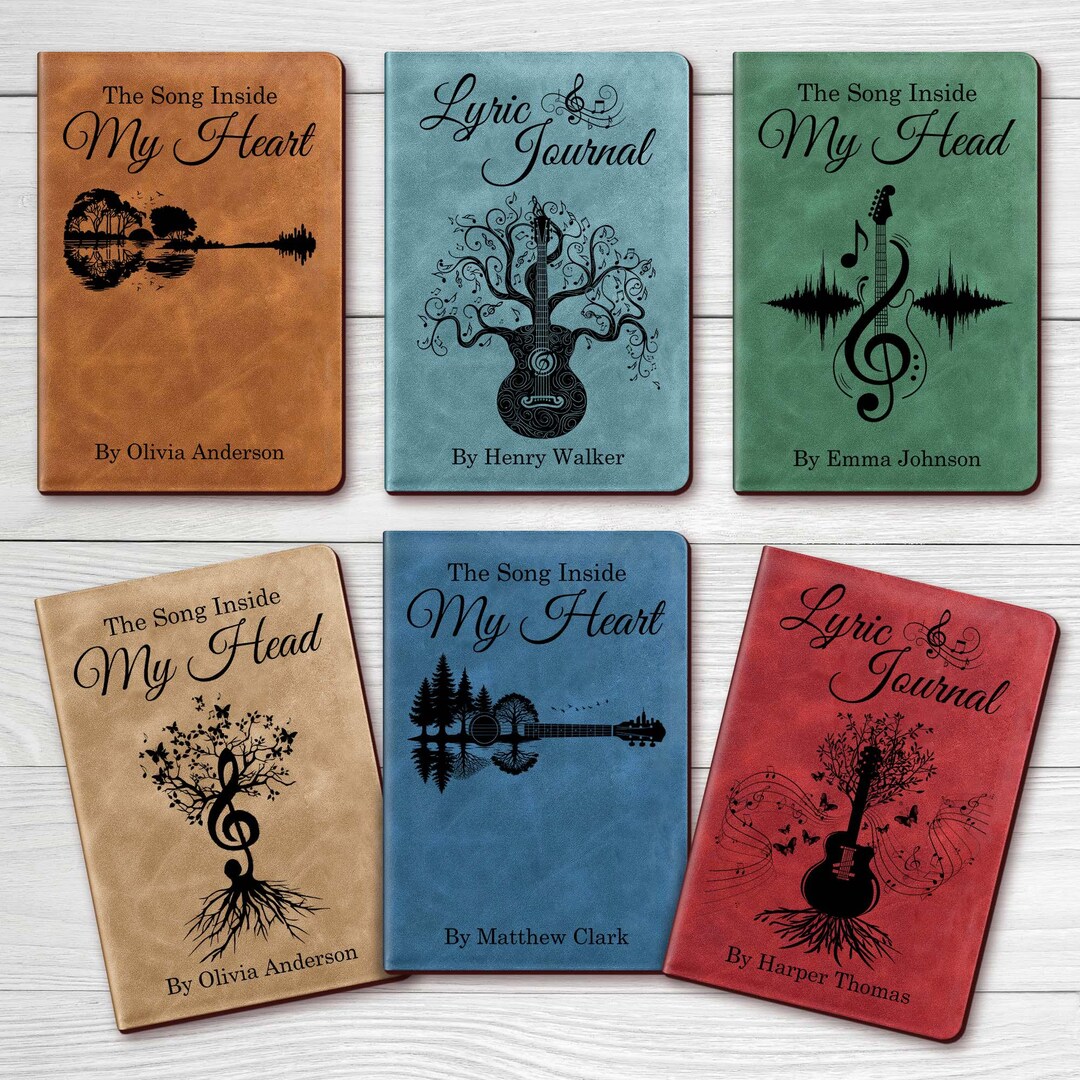 Personalized Leather Music Journal – Guitar & Song Lyric Notebook - Etsy