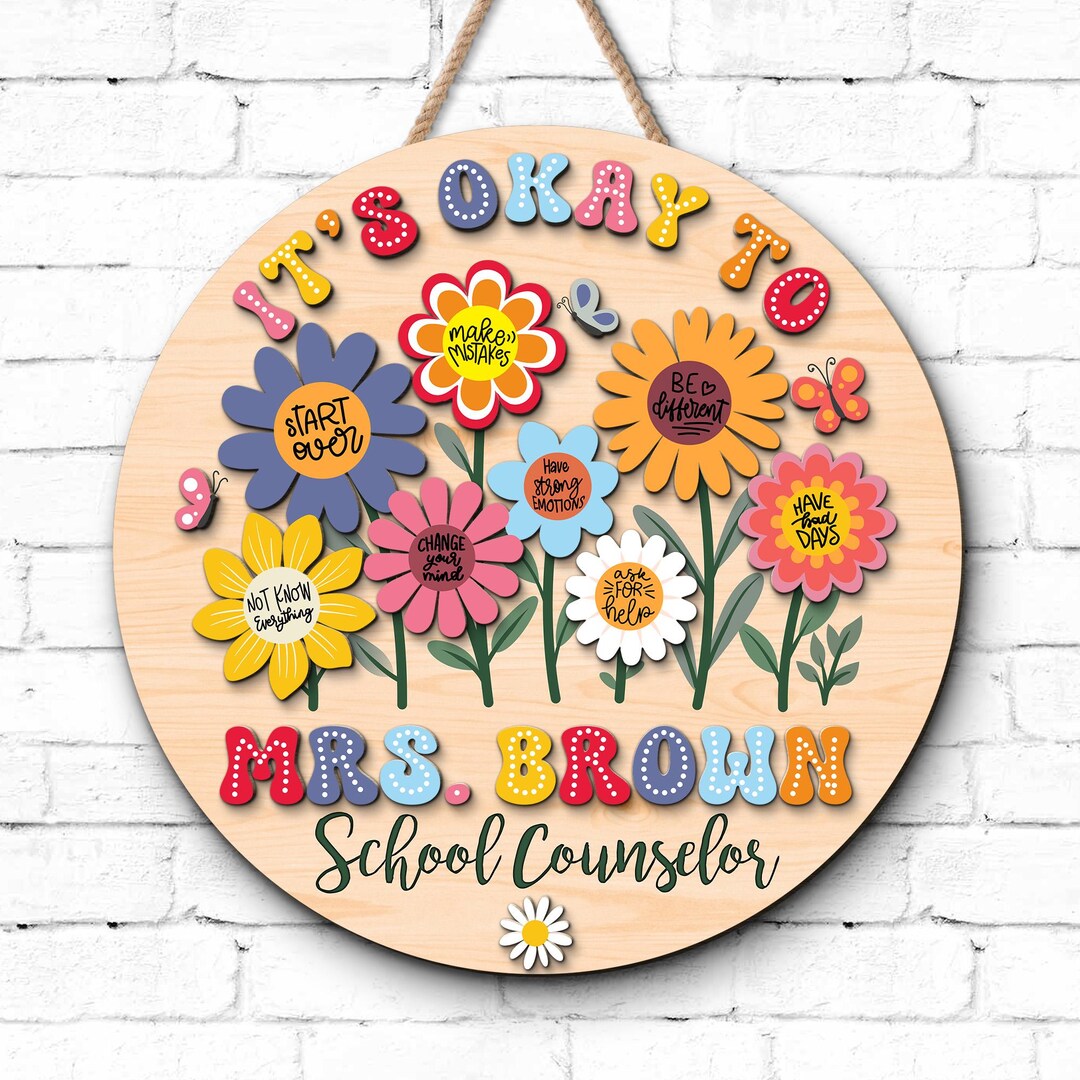School Counselor Door Sign, Teacher Door Hanger, School Psychologist ...