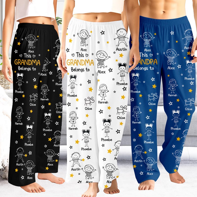 Personalized Pajamas With Grandkids Names - Etsy