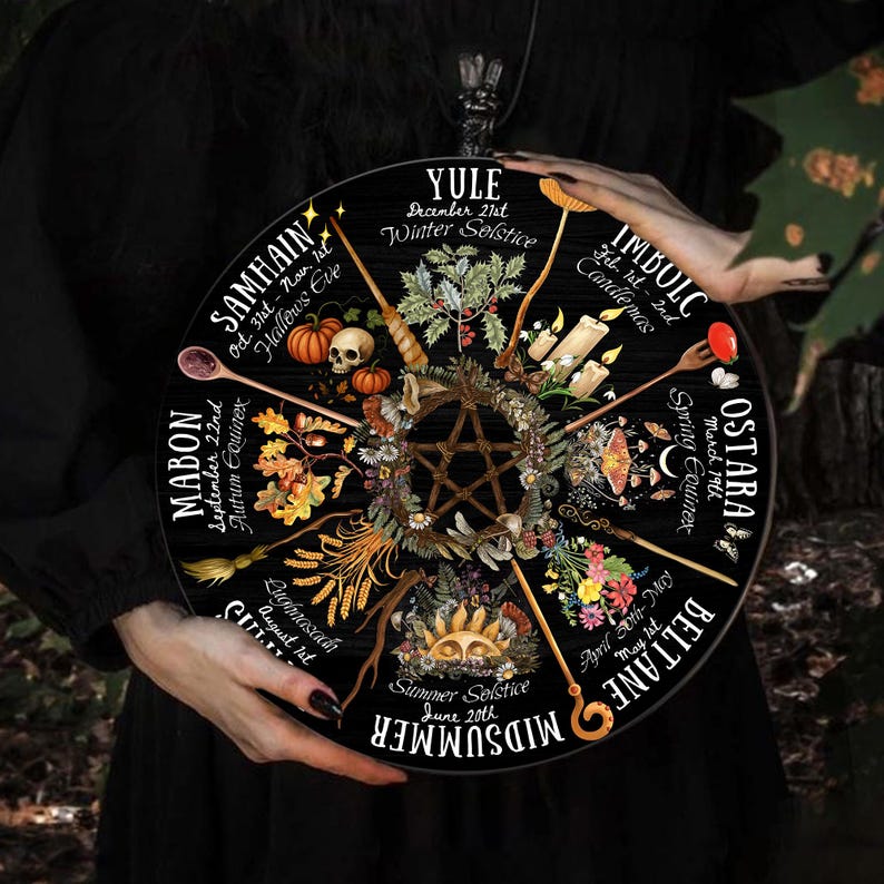 Wooden Wheel of the Year: Pagan Calendar, Witchcraft Decor - Etsy