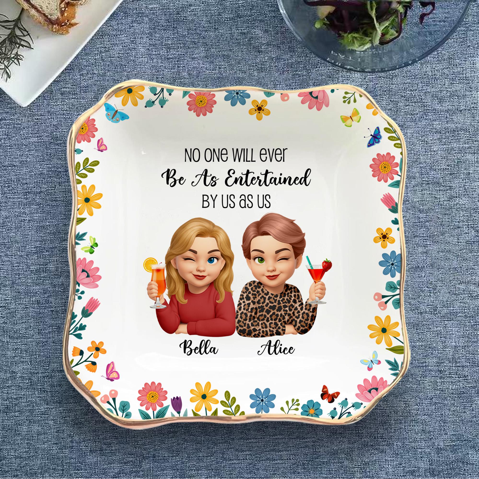 Personalized Friend Ceramic Trinket Dish • Funny Quote, Floral Design ...