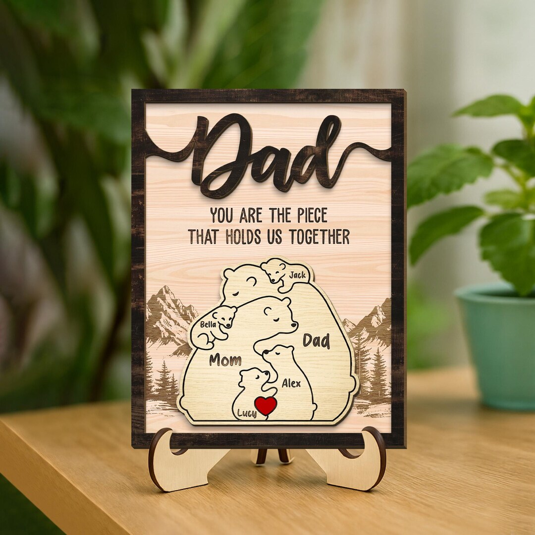 Custom Fathers Day Puzzle 2-layered Wooden Sign With Stand, Dad You Are ...
