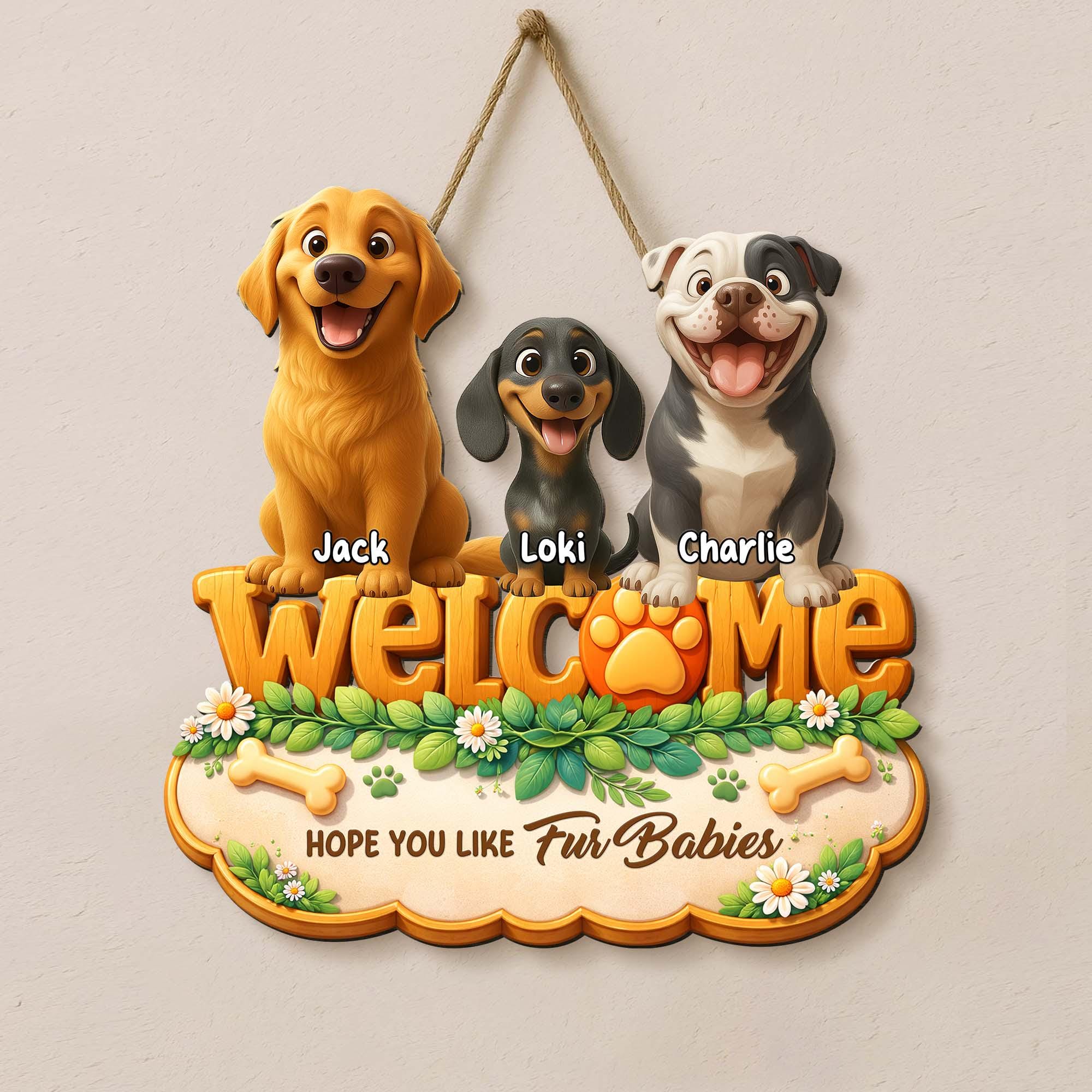 Personalized Dog Welcome Sign – Custom Pet Name, Fur Babies Decor - Etsy