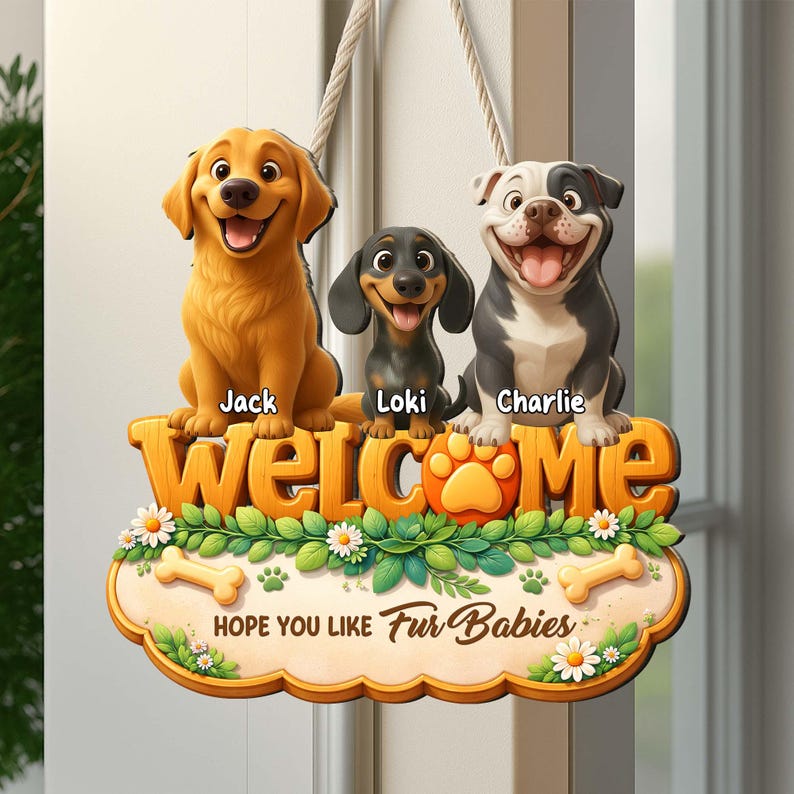 Personalized Dog Welcome Sign – Custom Pet Name, Fur Babies Decor - Etsy