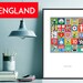 England Print England Euro Football Poster Retro Football Print Soccer ...