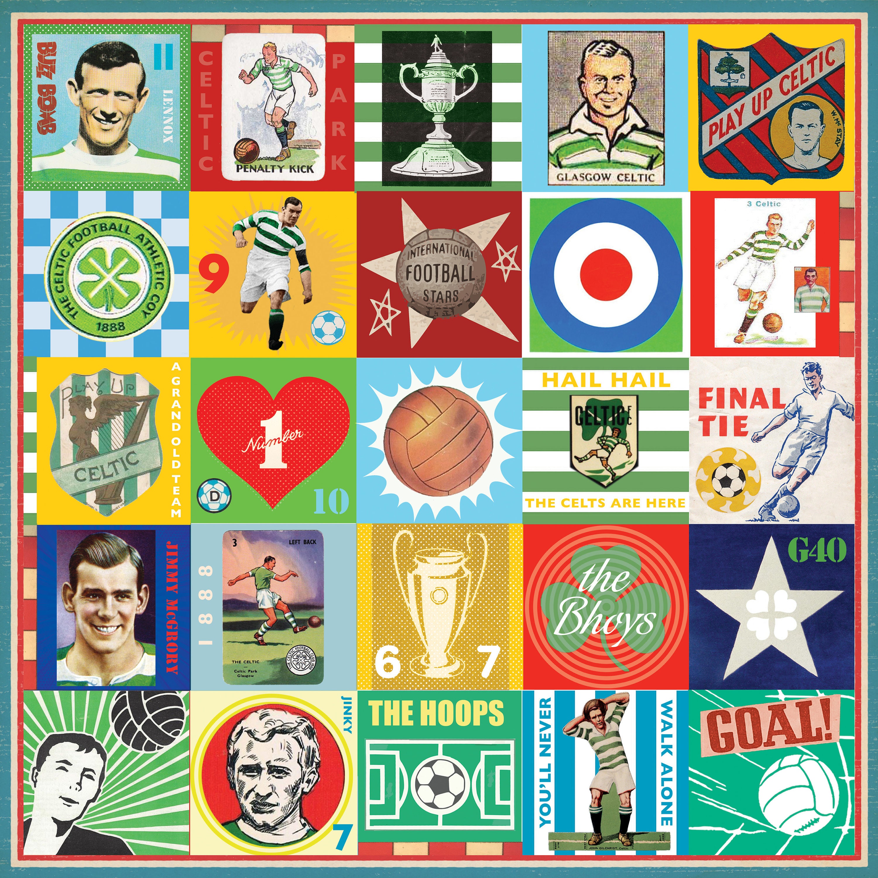 Celtic Print Celtic Poster Pop Art Glasgow Retro Football Print Soccer ...