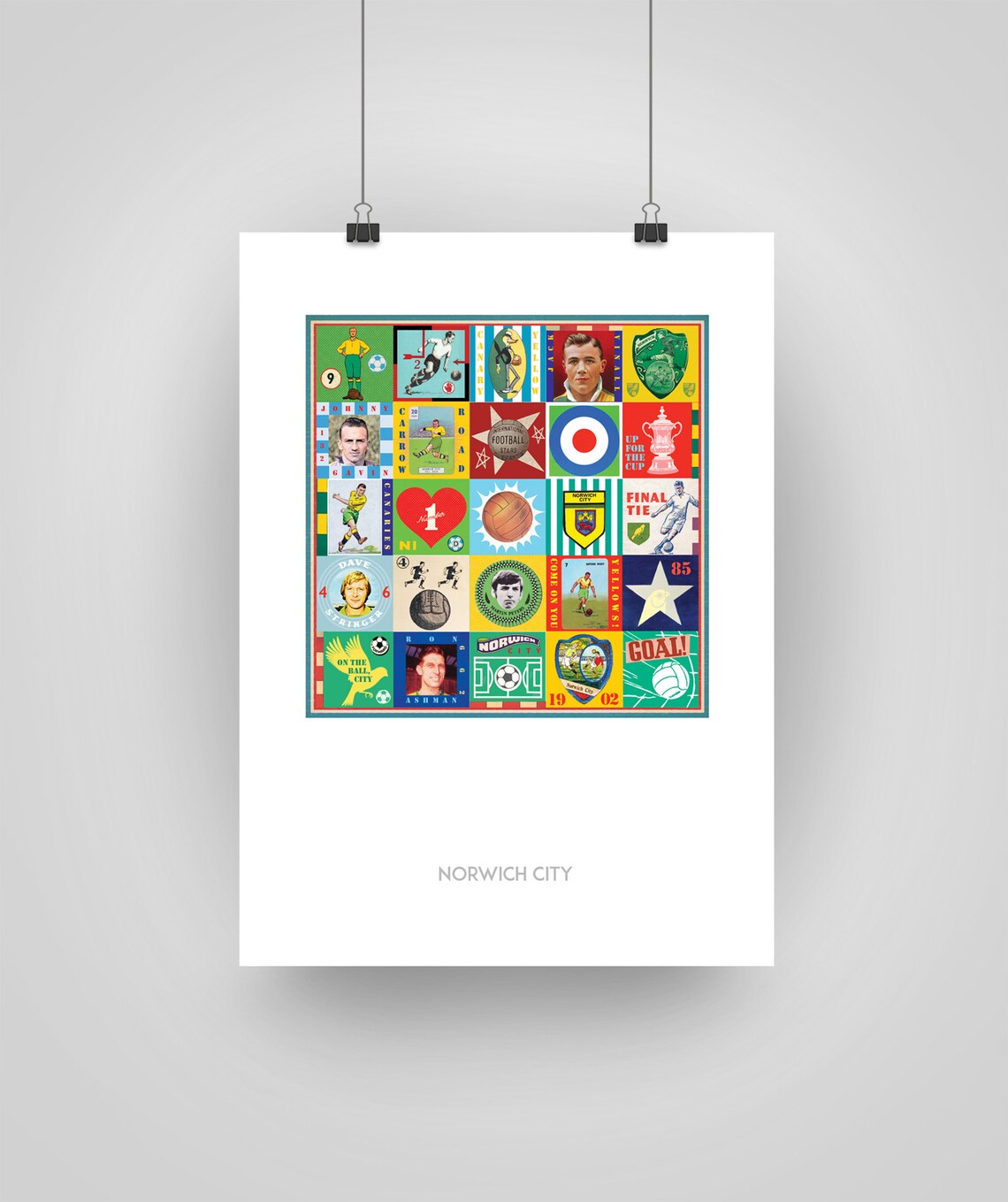 Norwich City Print Norwich Poster Norwich Print Pop Art Retro Football ...