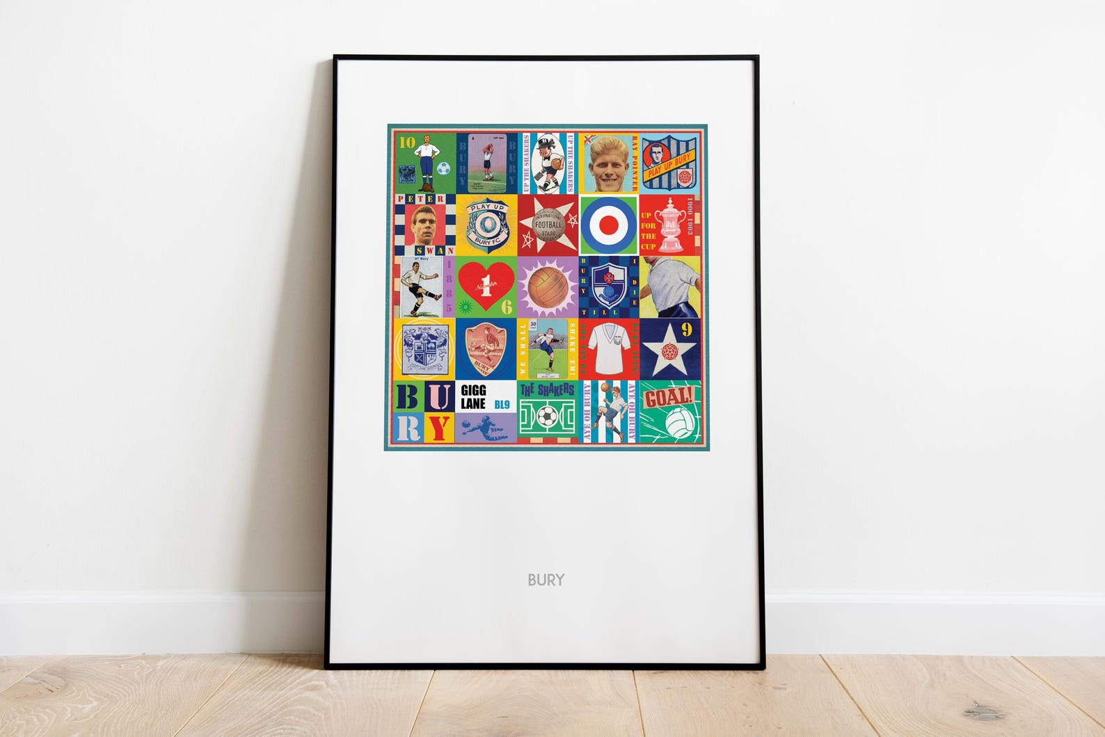 Bury Football Print - Bury Poster - Pop Art - Retro Football Print ...