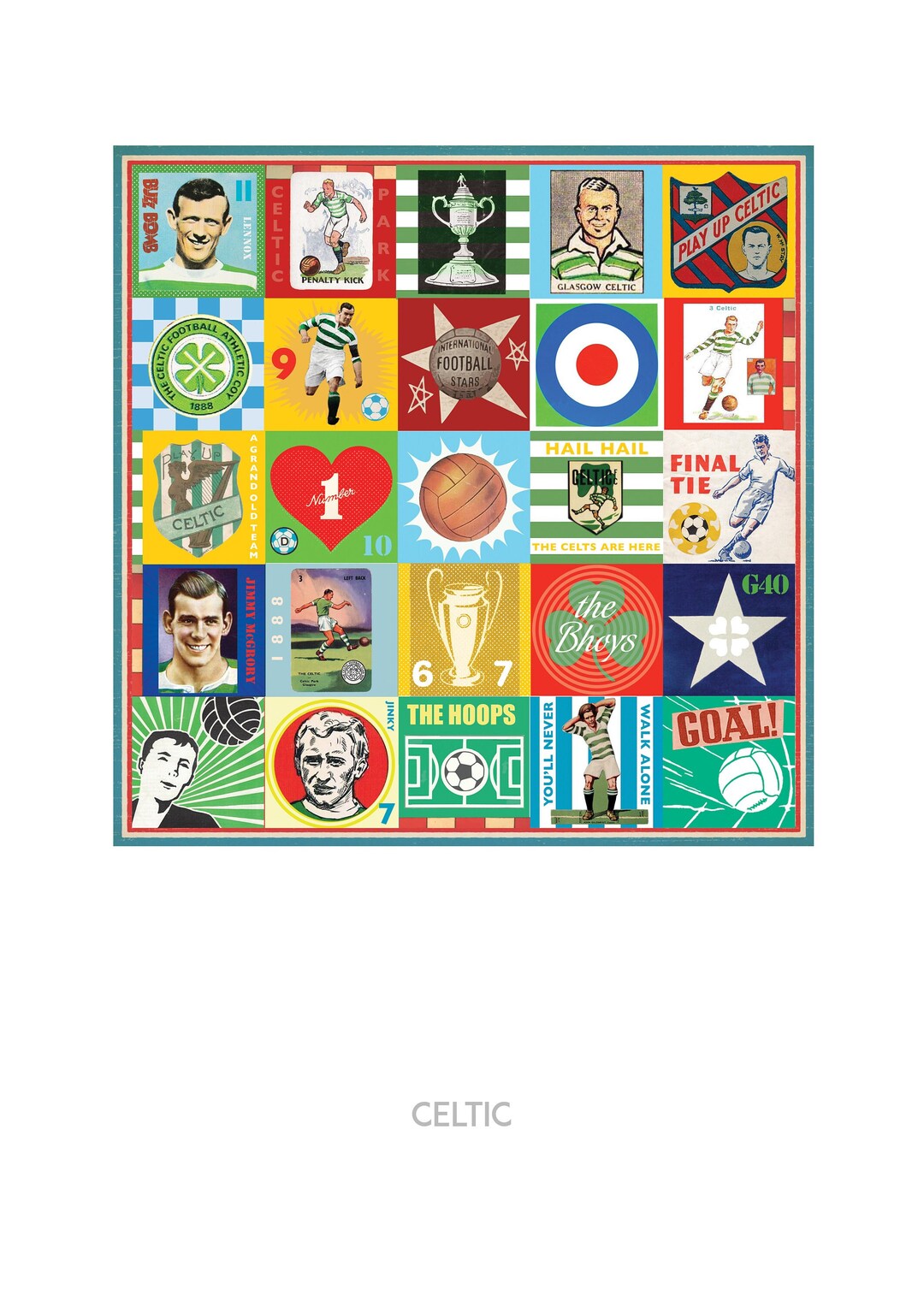 Celtic Print Celtic Poster Pop Art Glasgow Retro - Etsy Australia