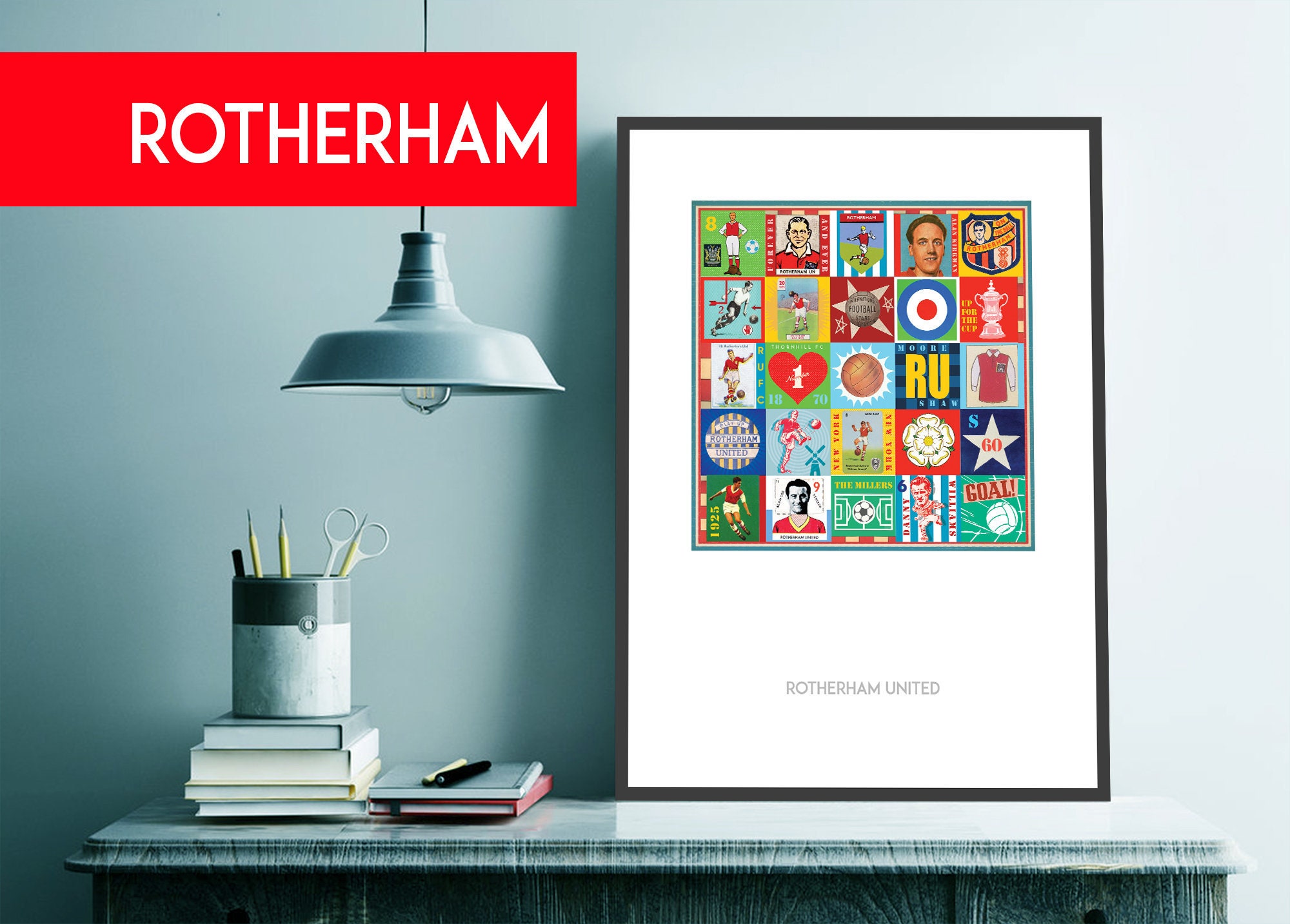 Rotherham Print Rotherham Poster Rotherham United Pop Art Retro ...