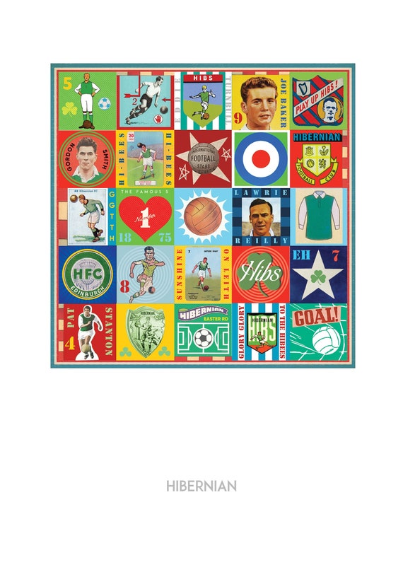Hibs Print Hibernian Poster Pop Art Retro Football Print - Etsy UK