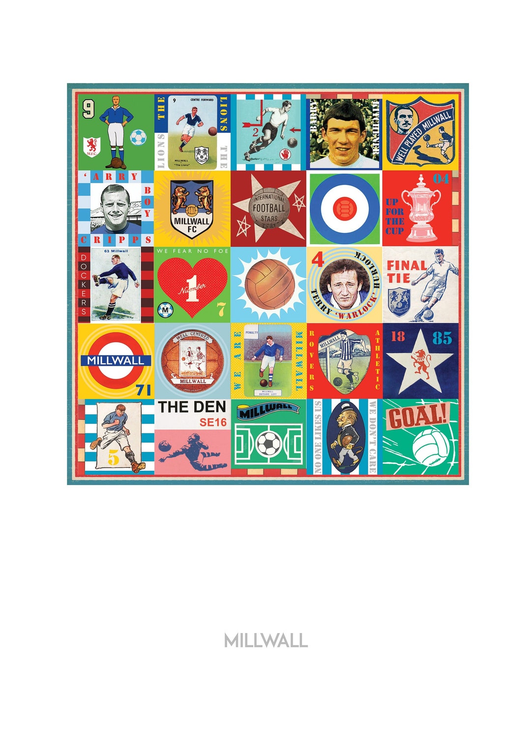 Millwall Print Millwall Poster Pop Art Retro Football - Etsy Norway