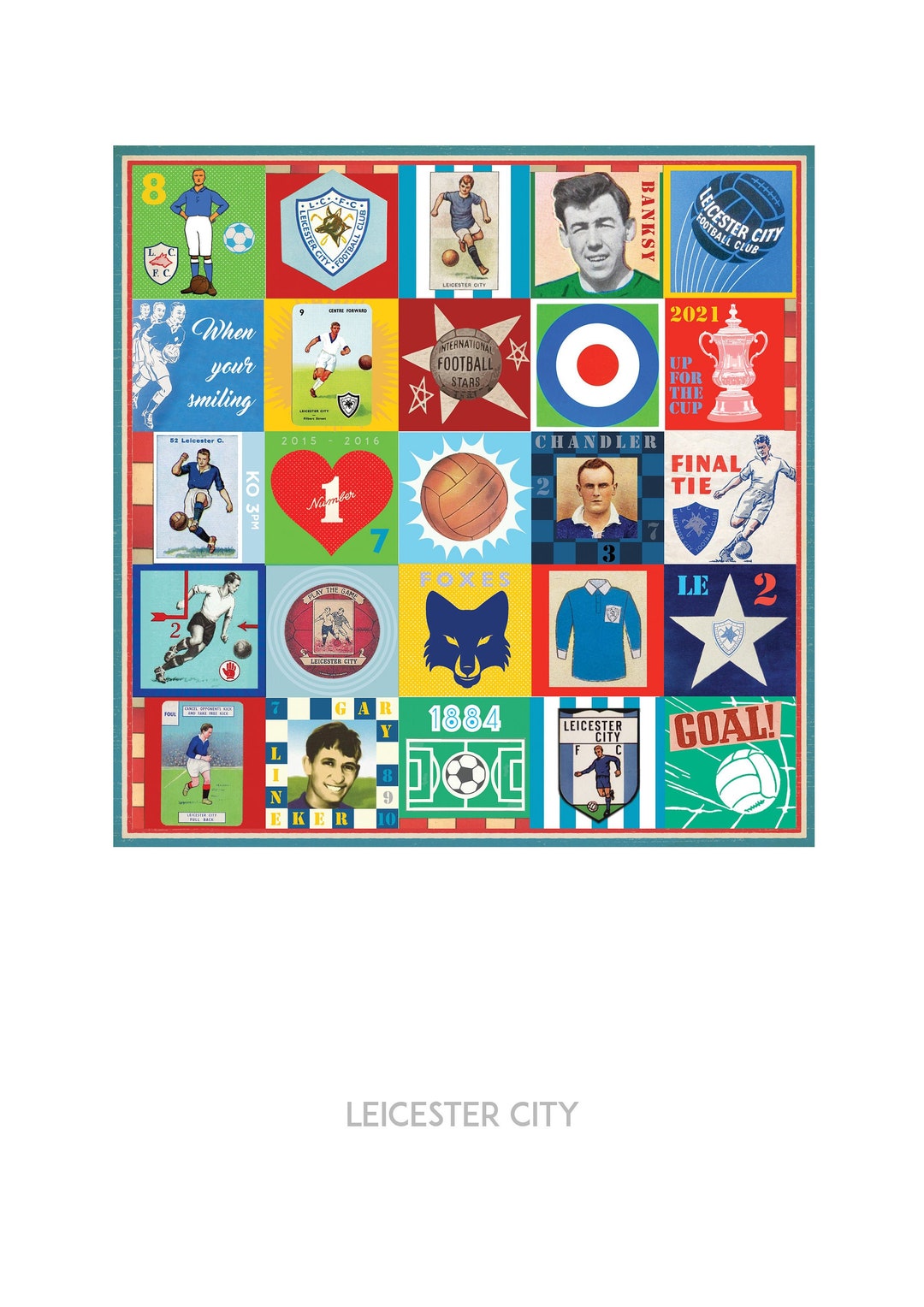 Leicester City Print Leicester Poster Pop Art Retro - Etsy UK